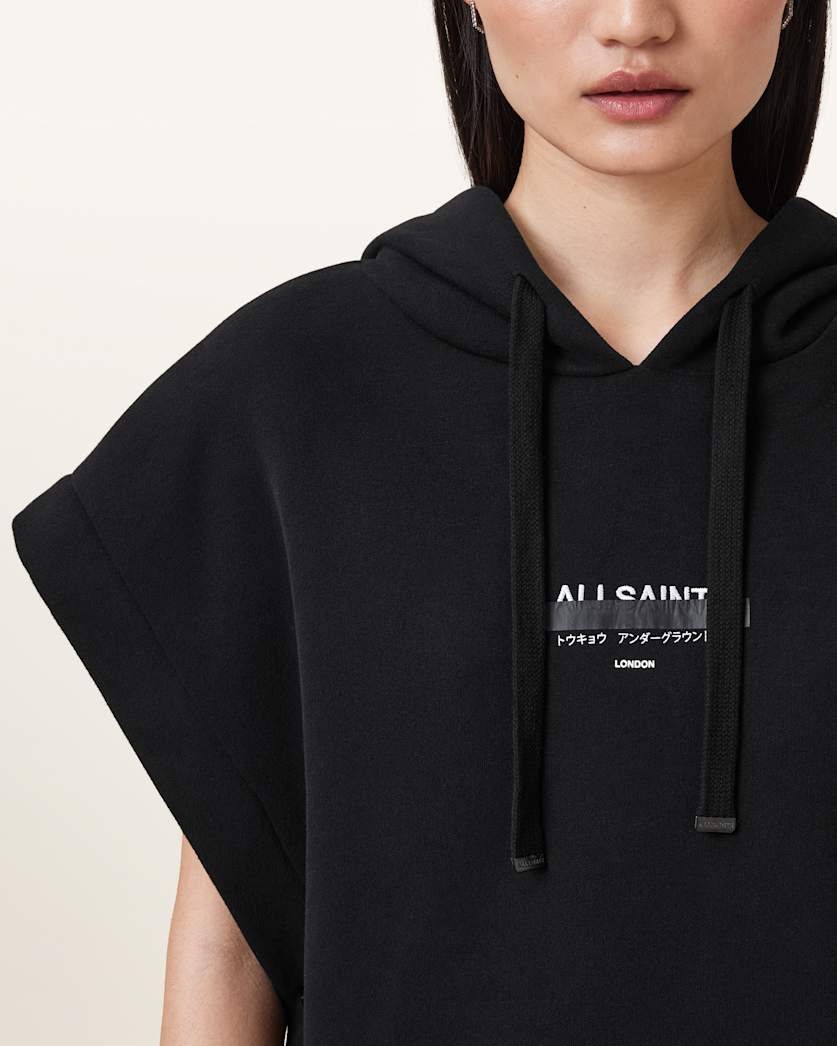 Sorri Redact Logo Hoodie Black | ALLSAINTS